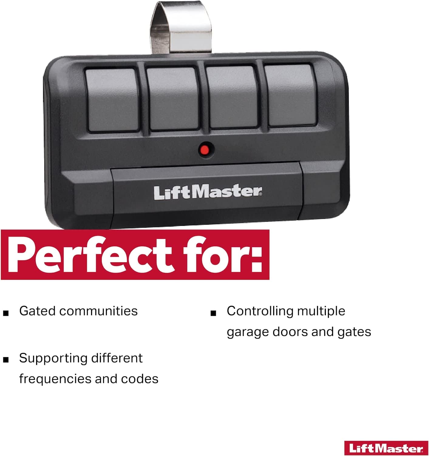 Snapklik.com : Liftmaster 894LT 4-Button Security+ 2.0 Learning Remote ...