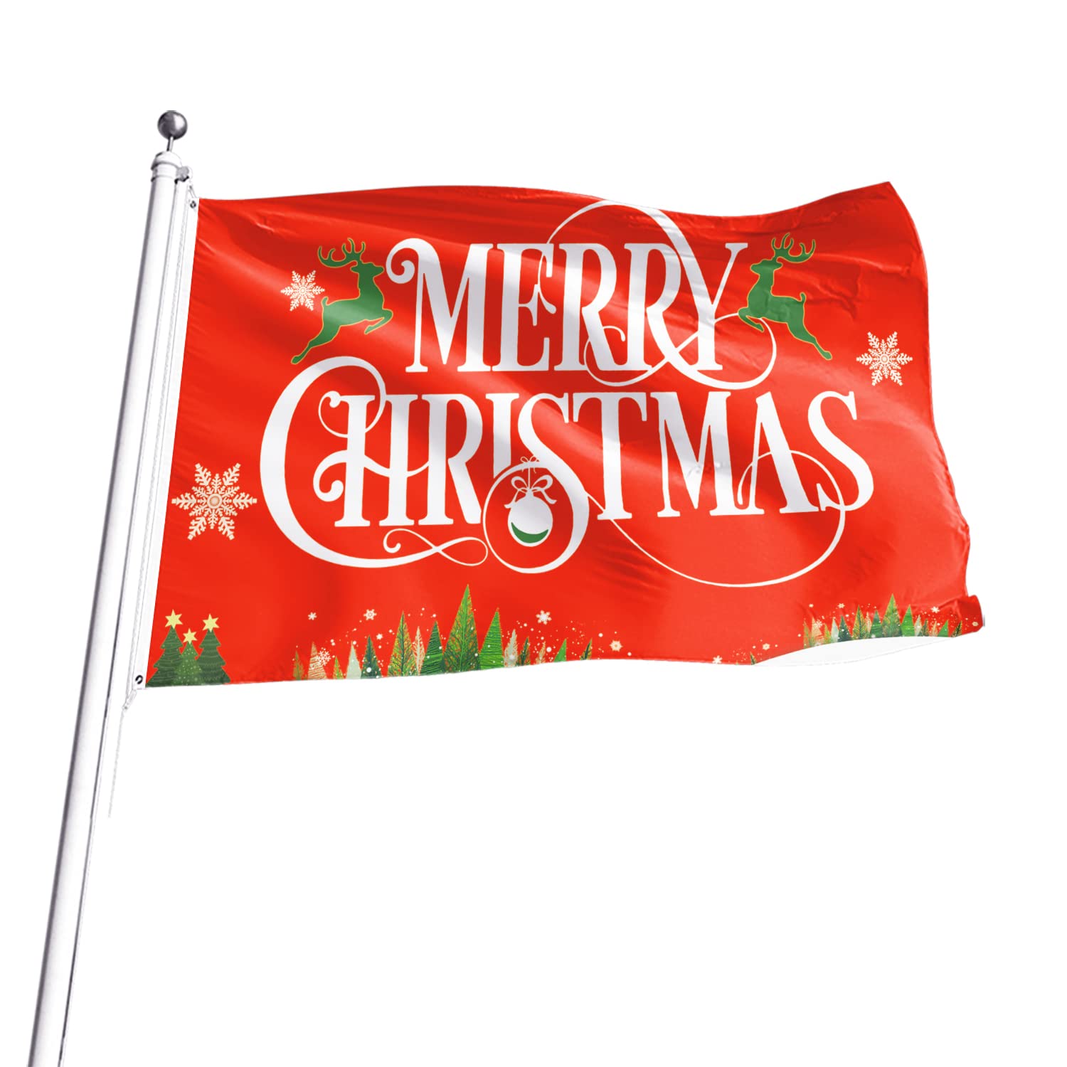 Merry Christmas Flag 5ft x 3ft with Eyelets,100D Large Outdoor ...