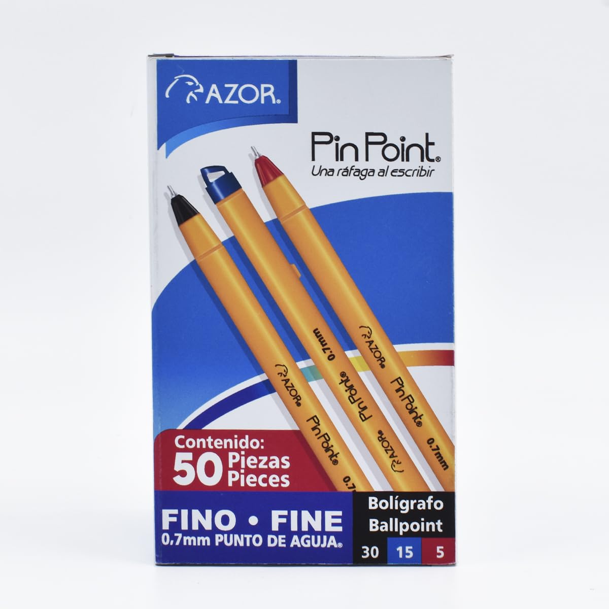 AZOR - Boligrafo De Punto Fino, 50 Piezas, Plumas, Punto Fino, .7 mm ...