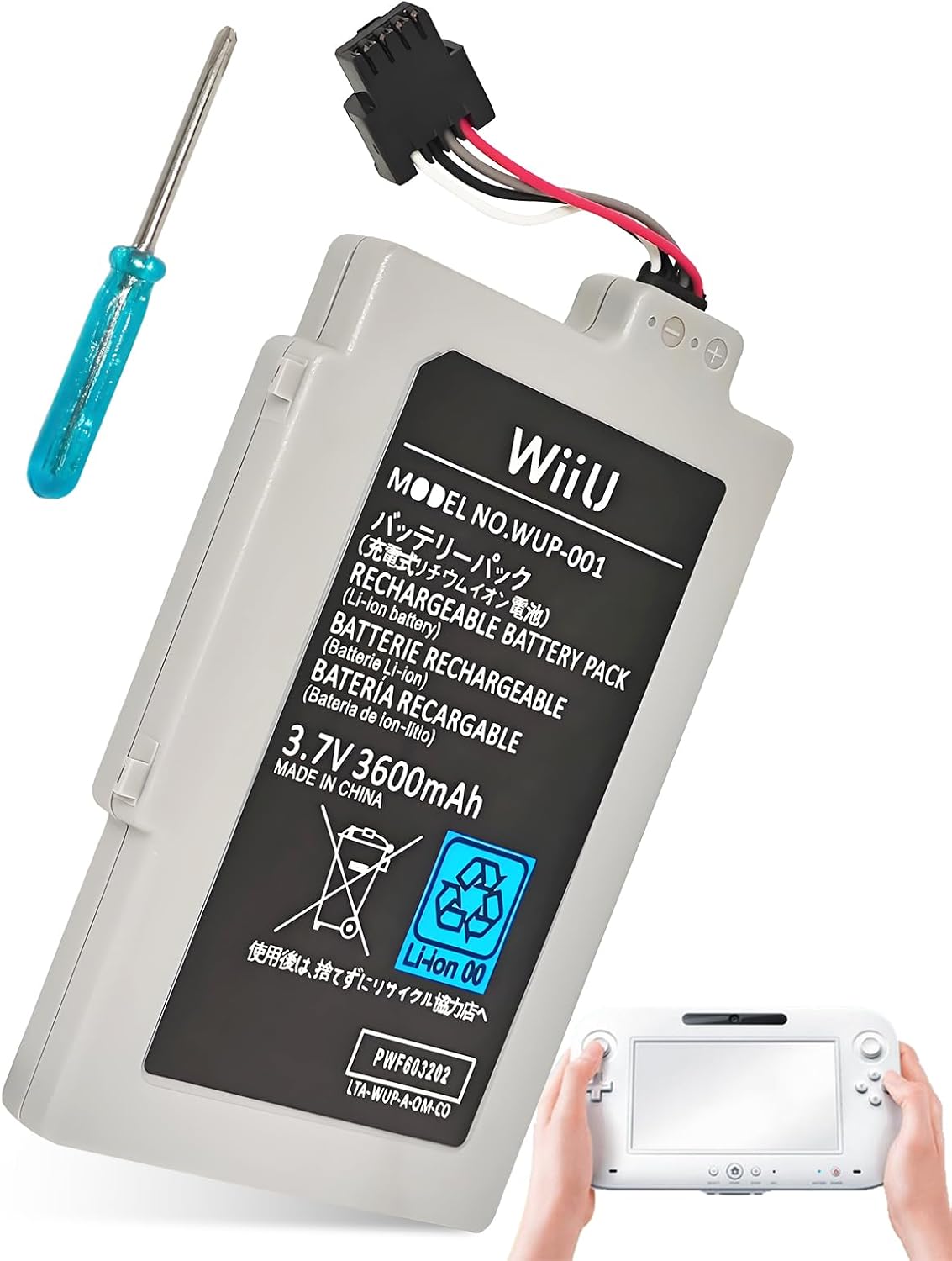 Amazon.com: ROYEUEU for Wii U Gamepad Battery Replacement - Compatible ...