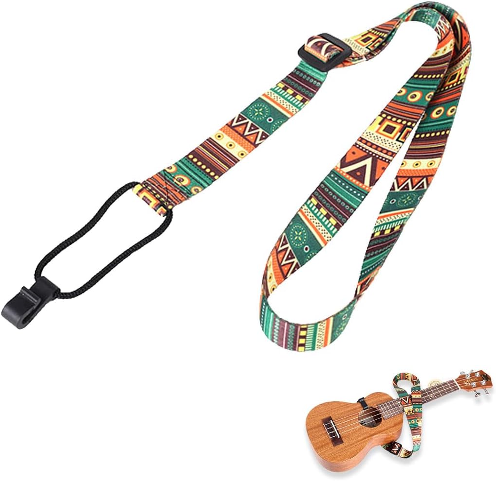 PSOWQ Sangle de Guitare Ethnique 1 pièce pour ukulélé, réglable avec ...