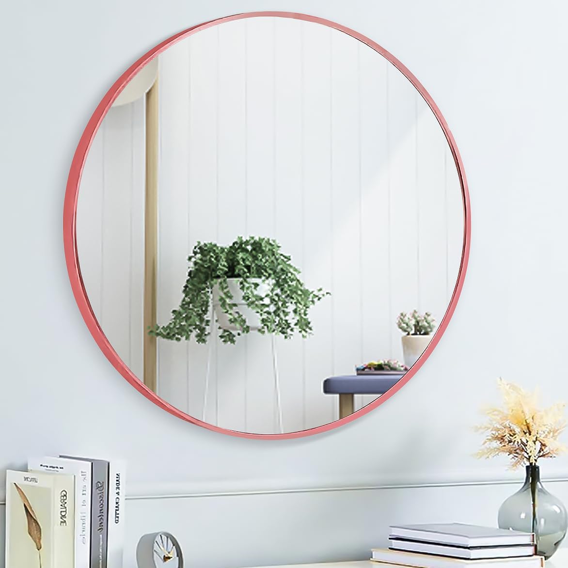 Amazon.com: SCWF-GZ 24x24 Mirror Round Circle Wall Mounted Aluminum ...