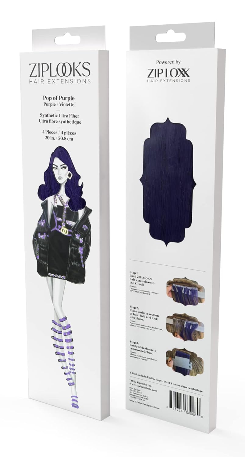Amazon.com : ZIPLOOKS | Pop of Purple 20'' Ultra Synthetic Fiber ...