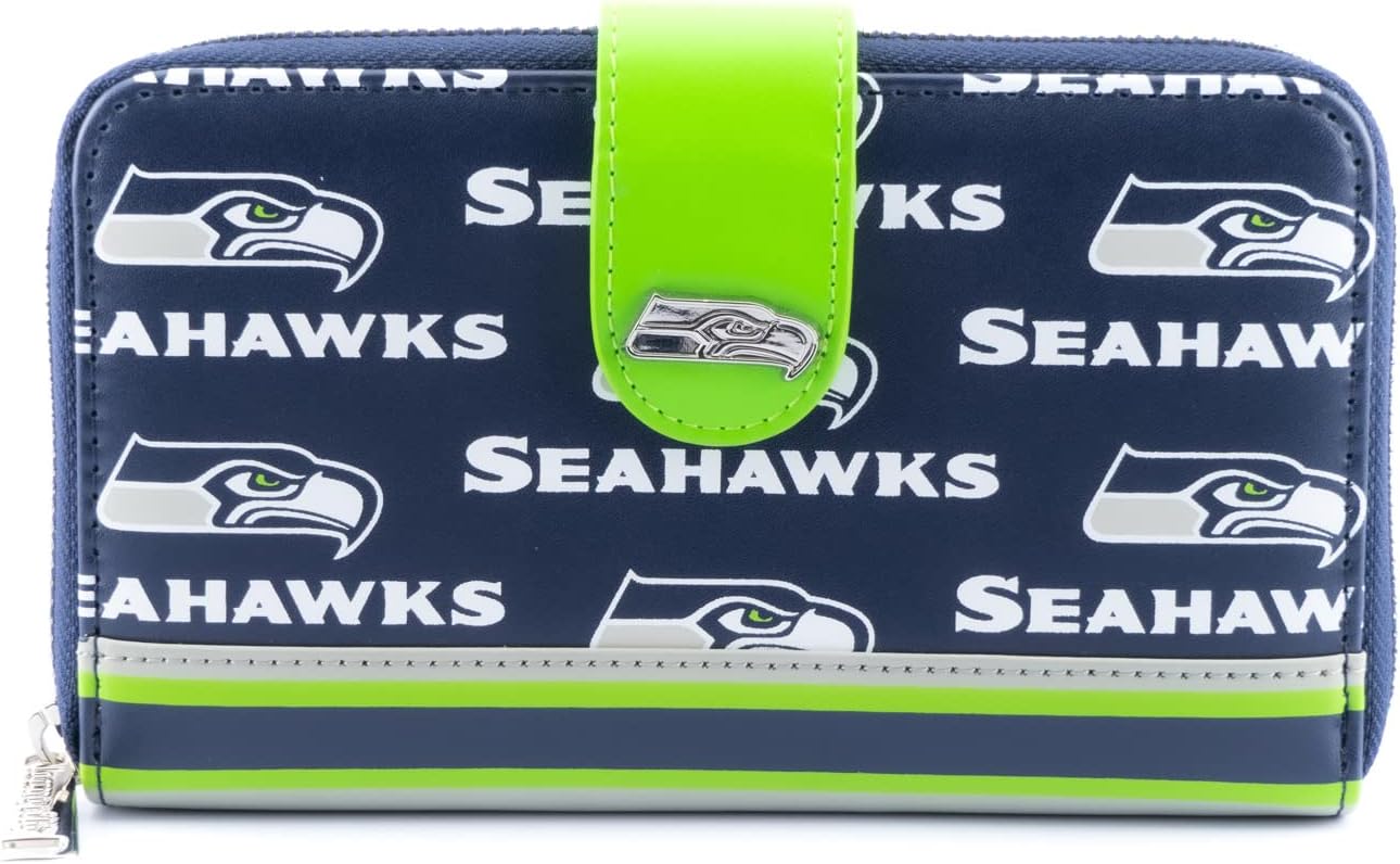 Amazon.com: Loungefly NFL: Seattle Seahawks Logo All Over Print Wallet ...