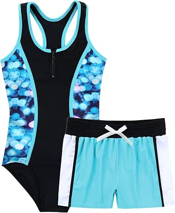Amazon.com: Kaerm Kids Girls 2Pcs Rash Guard Swimsuit Bating Suit ...
