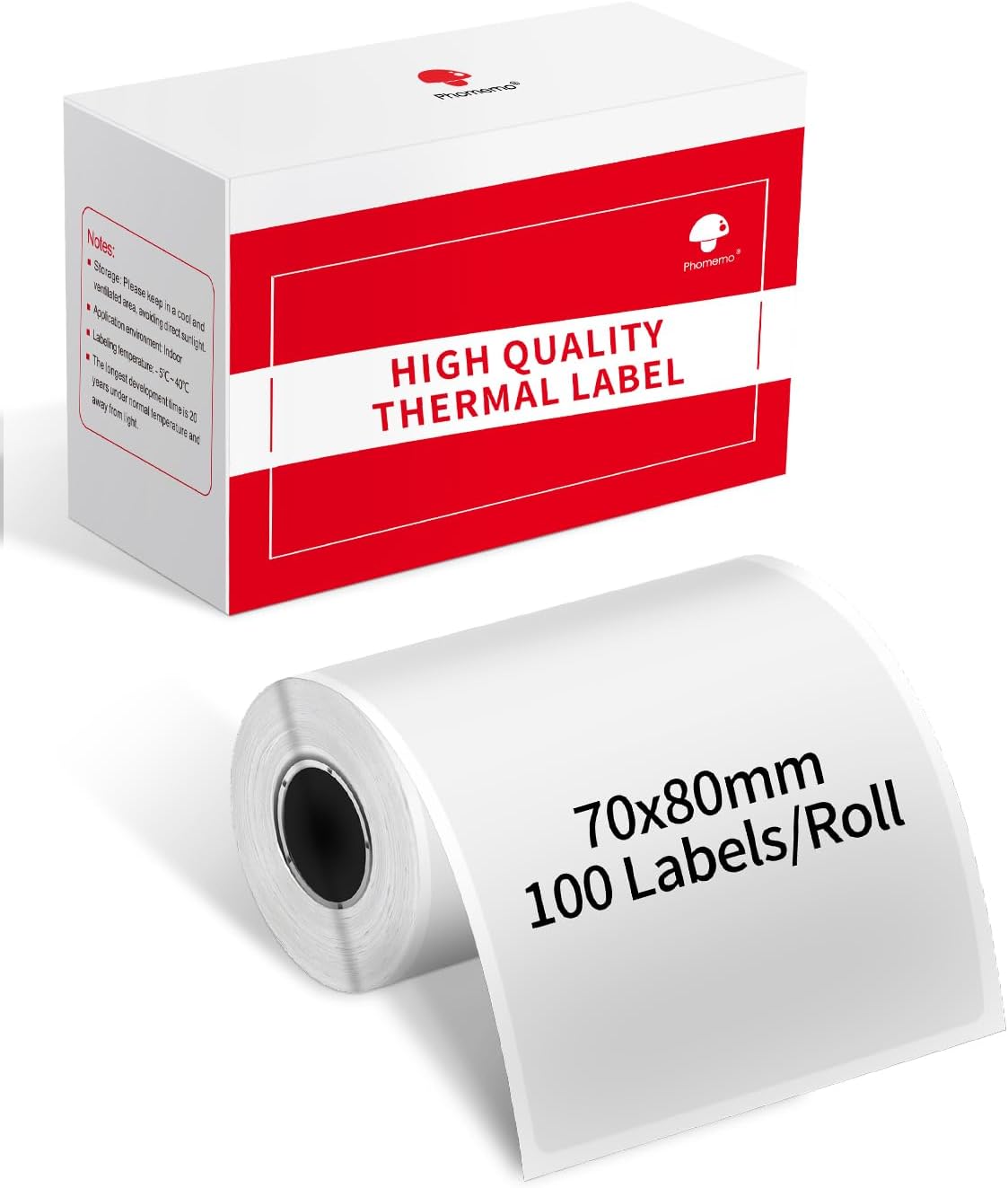 Phomemo 70x80mm Transparent Thermal Labels Printer Paper ...