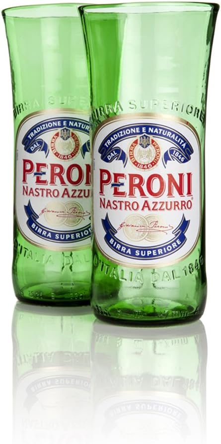 Amazon.com: Recycled PERONI Beer Bottle Glasses - NOVELTY - Pair (2 ...