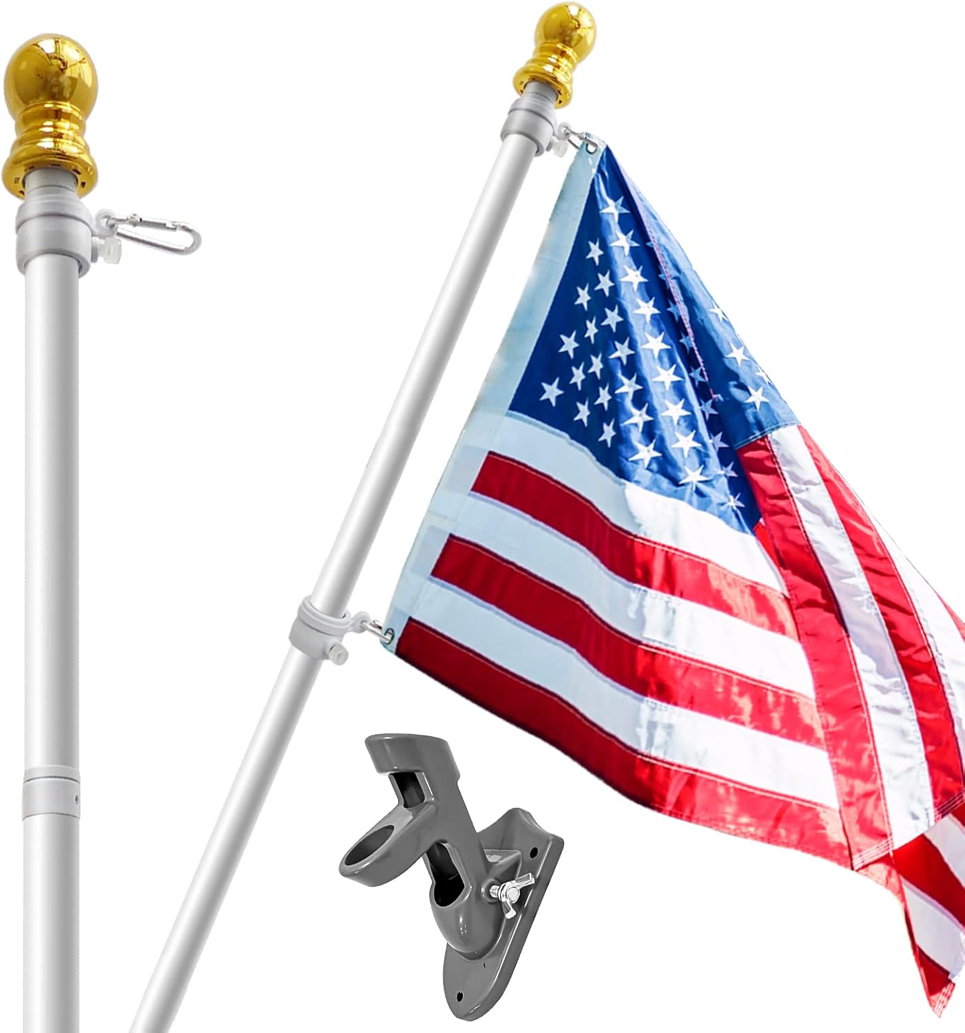 Amazon.com : Hooomyai 6FT Flag Pole Kit with 3x5 Embroidered Stars ...