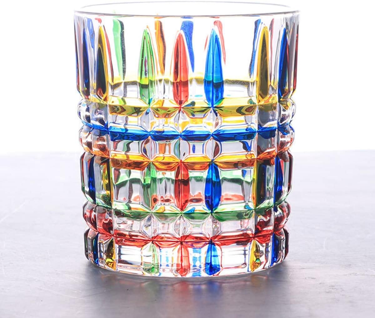 Amazon.com | Aebor Colorful Drinking Glasses, Hand Painted Colored ...