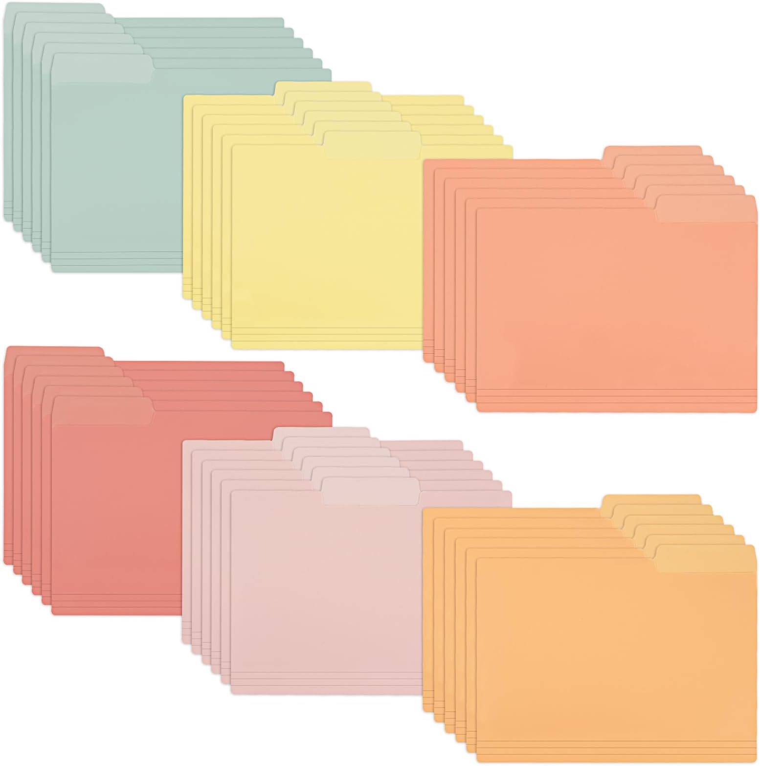 Amazon.com : EOOUT Poly File Folders 36 Pack 6 Vintage Colors, 1/3 Cut ...