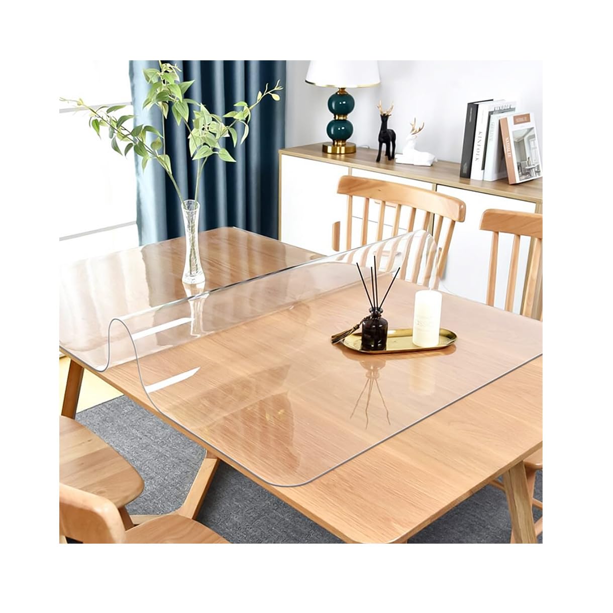 AEORUM Clear Table Pad Plastic Transparent Table Cover Waterproof/No ...