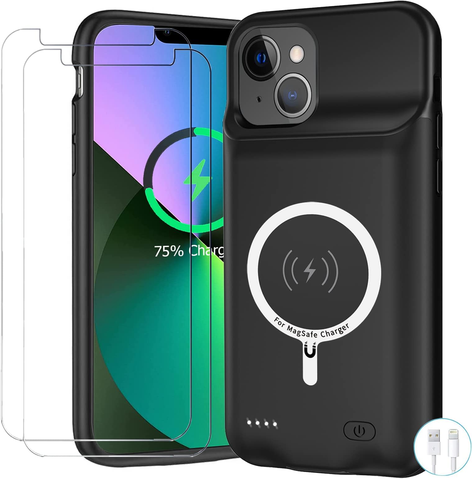 Amazon.com: GIN FOXI Fast Charging Battery Case for iPhone 13/13 Pro/14 ...