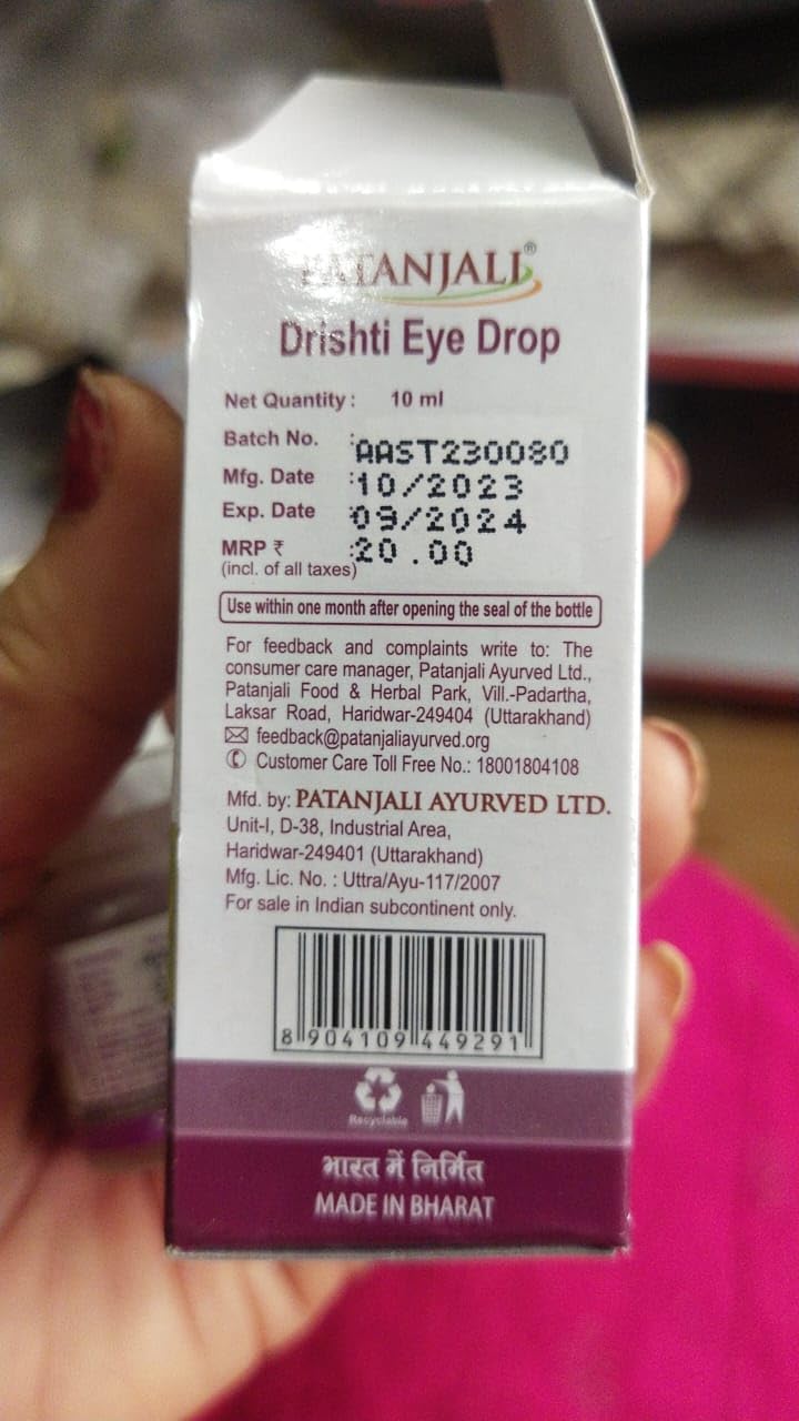Buy PATANJALI Drishti Eye Drop (15ml) - Pack of 5 Online at Low Prices ...