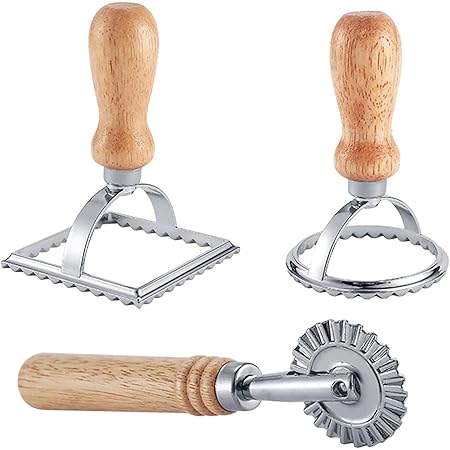 Amazon.com: Ravioli Maker Stamp Cutter with Roller Wheel Set, Pasta ...
