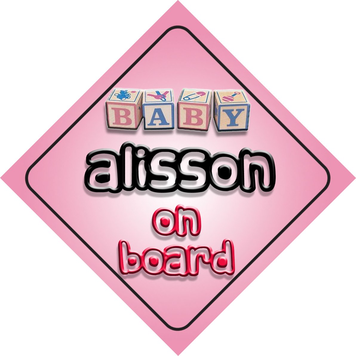 Amazon.com: Baby Girl Alisson on Board Novelty car Sign Gift/Present ...