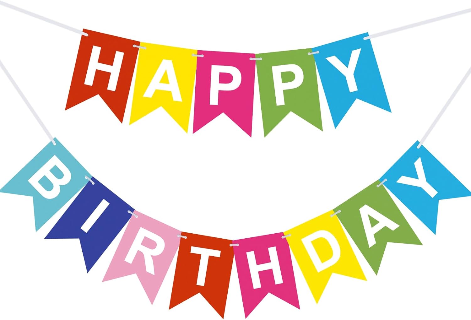Amazon.com: DomeStar Happy Birthday Banner, Colorful Birthday Sign ...