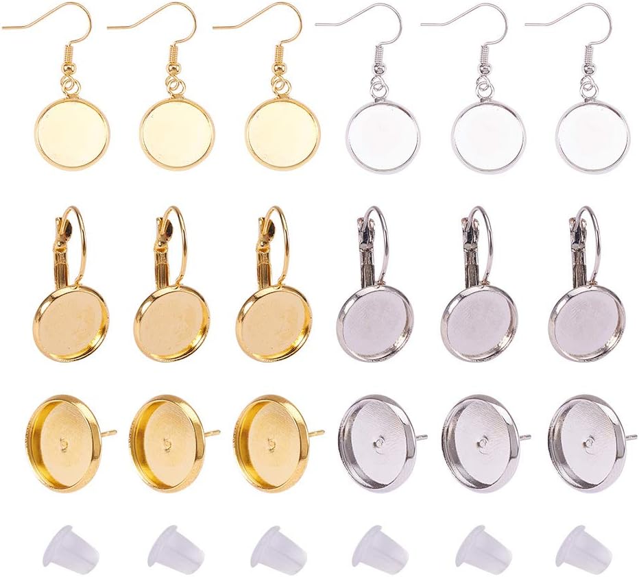 PH PandaHall 70pcs Glaskuppel Cabochon Ohrringe Selbst Machen Messing ...