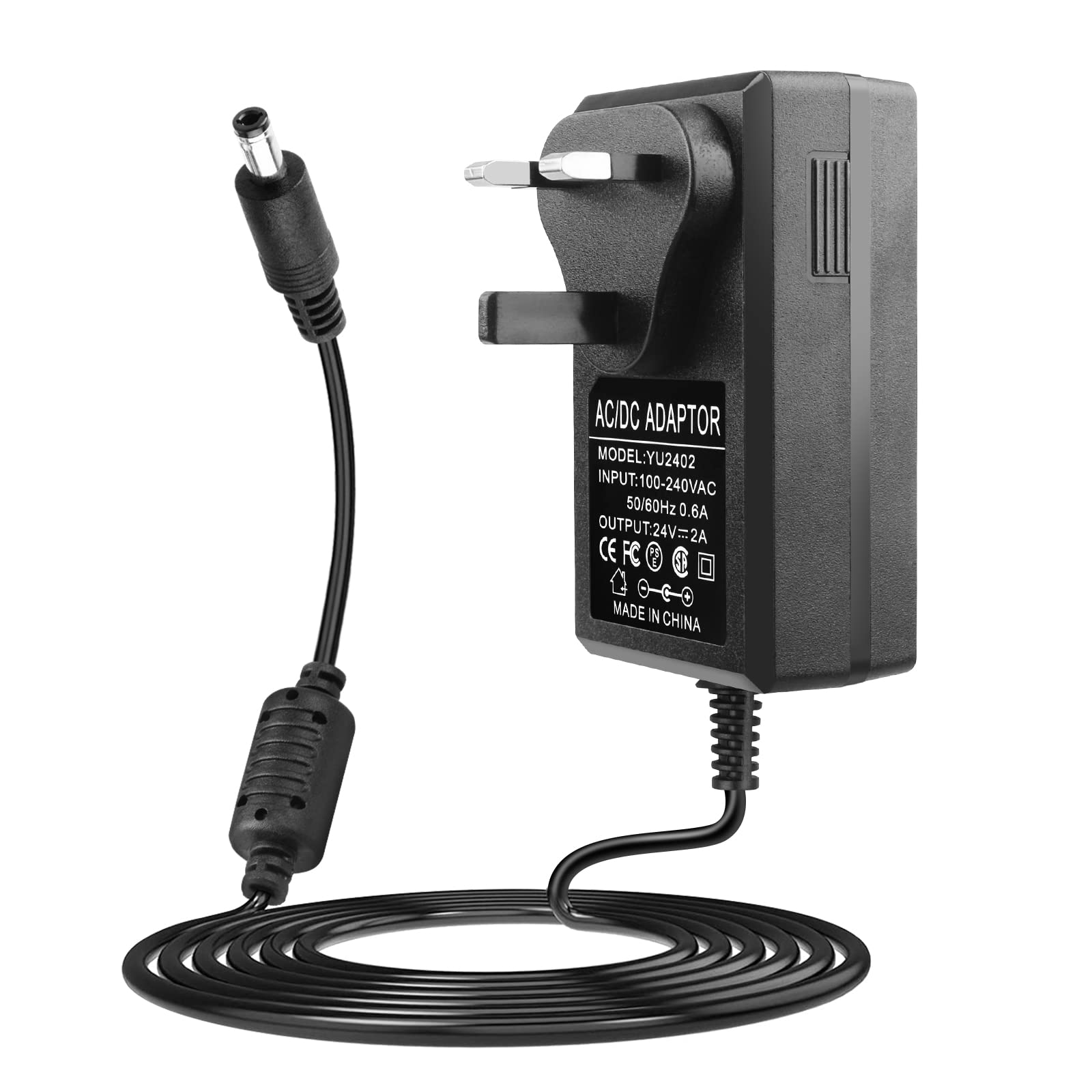 24V Power Supply 2A Adapter, LeTaoXing AC 100-240V to DC 24 Volt 2 Amp ...