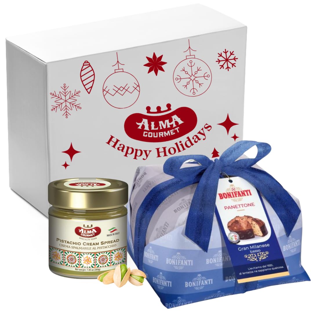 Amazon.com: Alma Gourmet Panettone Gift Box With Pistachio Cream Spread ...