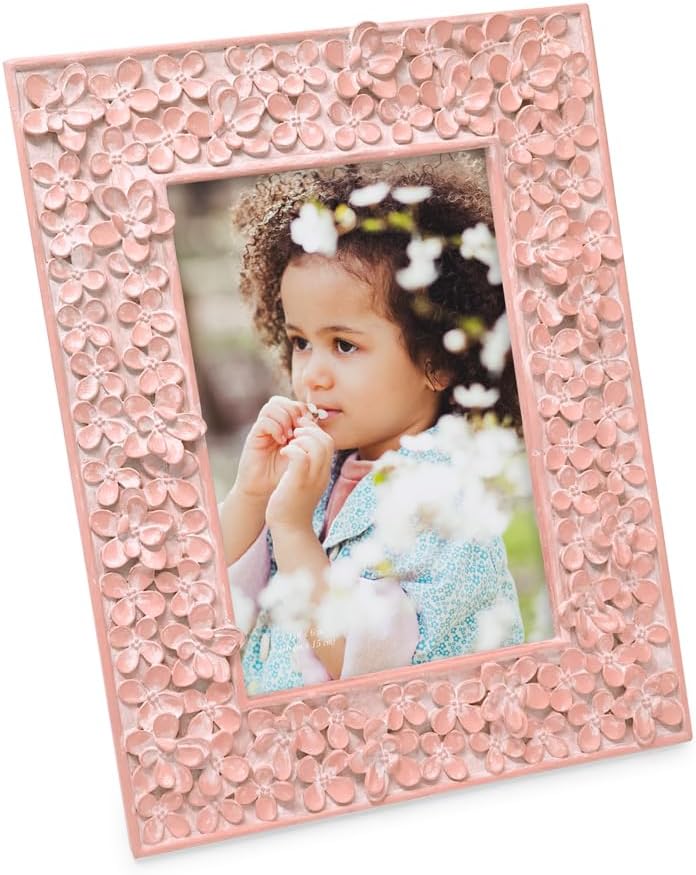 Amazon.com - Laura Ashley 4x4 Pink with Gold Round Resin Ornate Flower ...