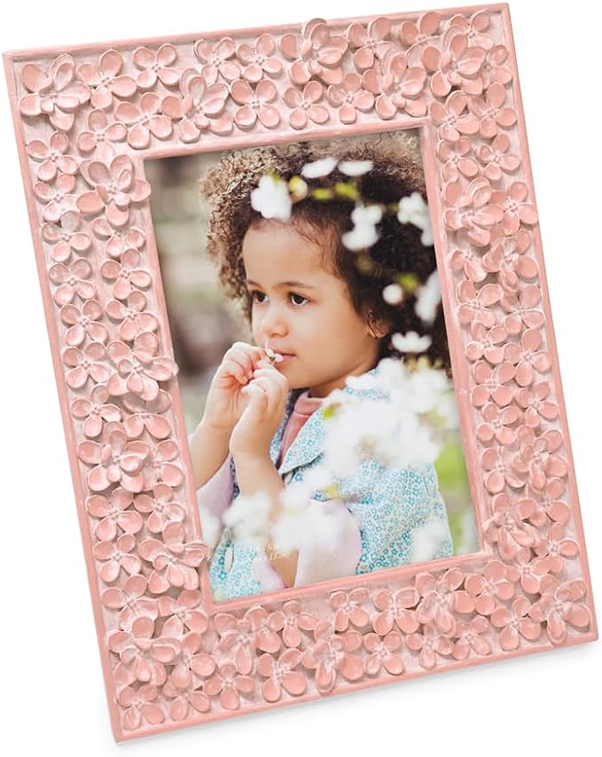 Amazon.com - Isaac Jacobs 4x6 Pink Flower Textured Hand-Crafted Resin ...