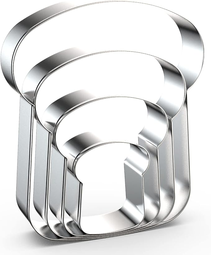 Amazon.com: Slice of Bread Cookie Cutter Set - 5", 4", 3", 2" - 4 Piece ...