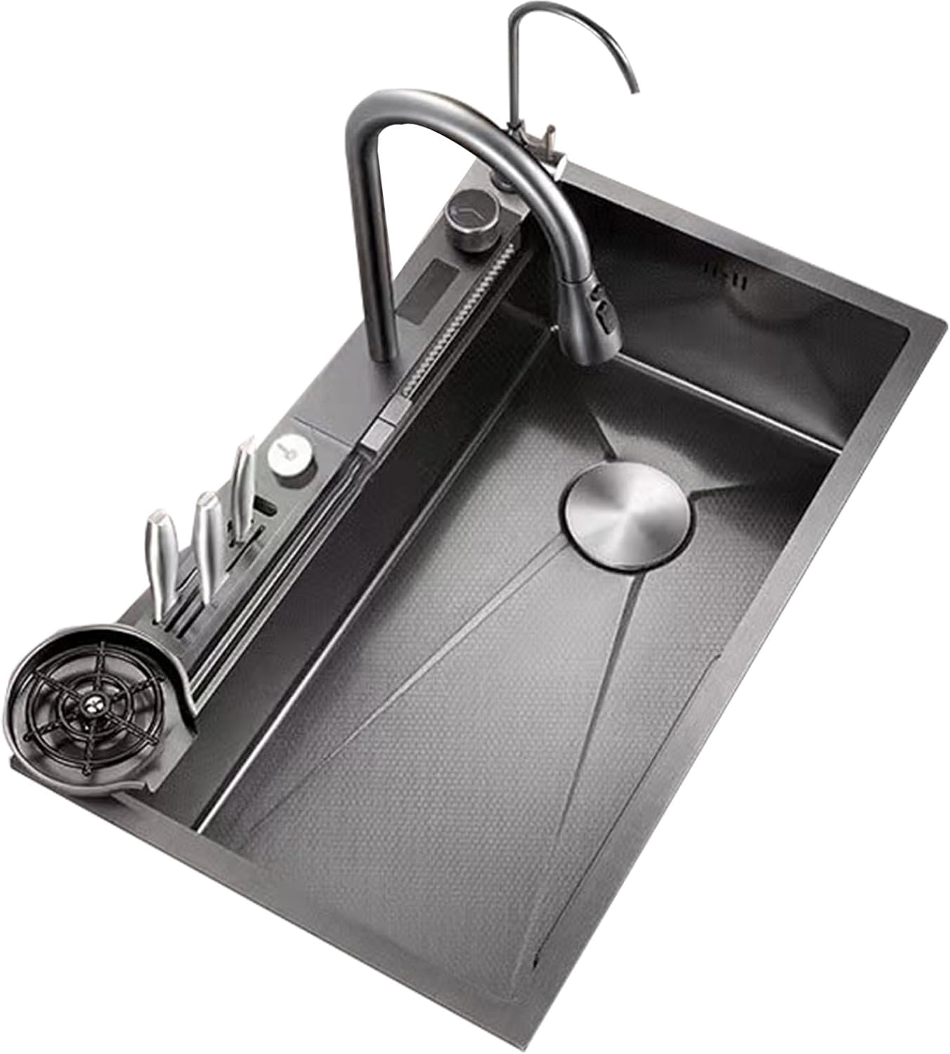 Amazon.com: Digital Flying Fish Waterfall Sink 304 Stainless Steel ...