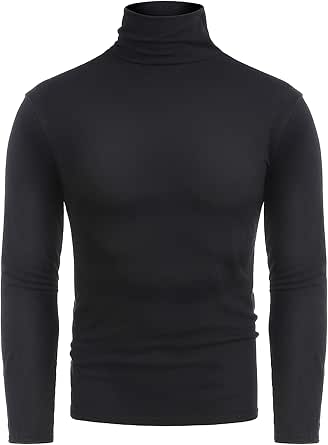 RAGEMALL Long Sleeve Casual Basic T-Shirt Thermal Turtleneck ...