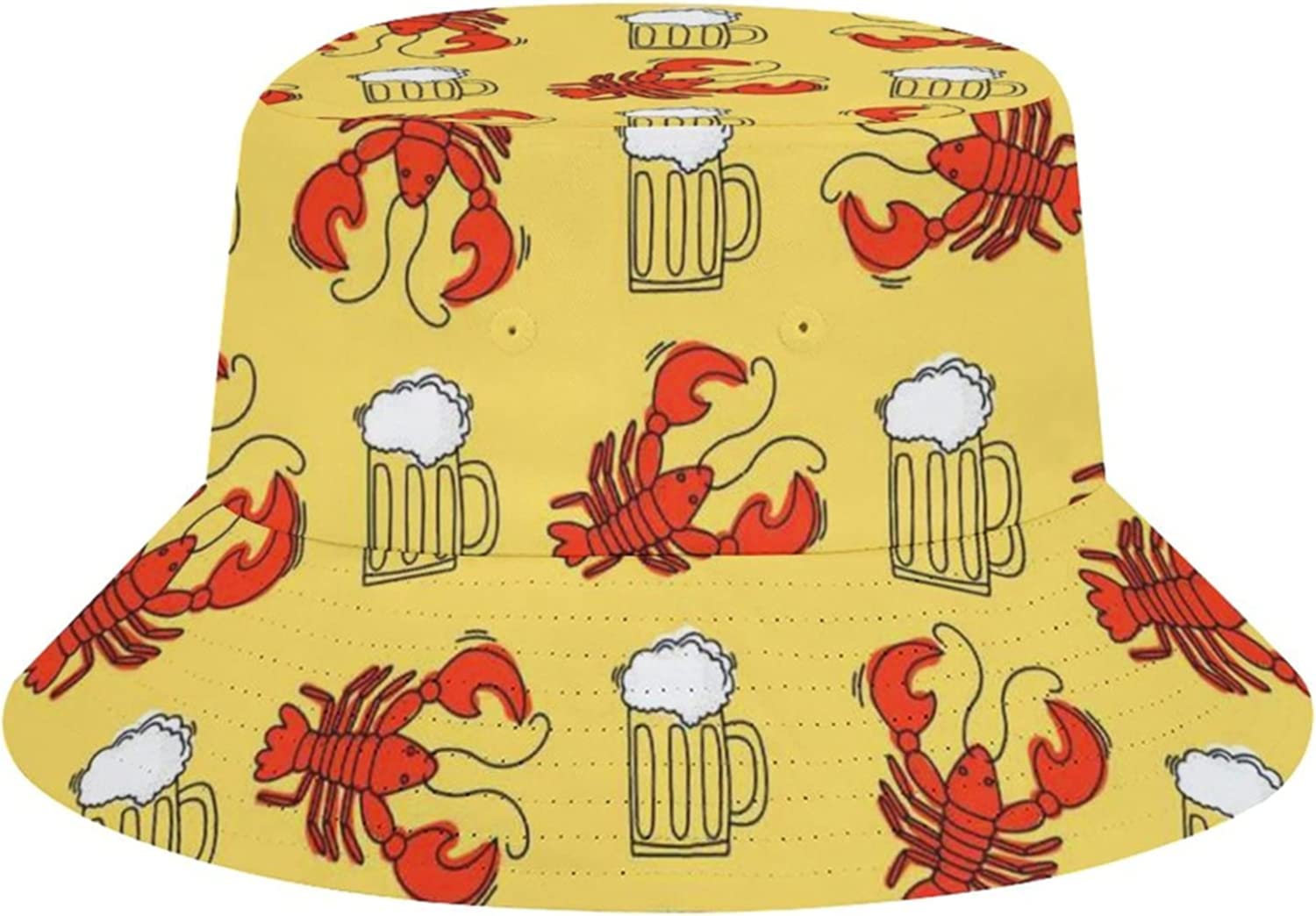 Beer and Crawfish Adults Beach Bucket Hat for Adults Fishing Fisherman ...