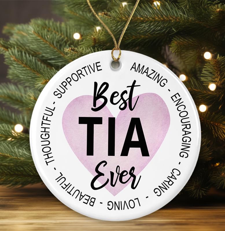 Amazon.com: Best Tia Ever Christmas Ornament - Xmas Ornament Gift for ...