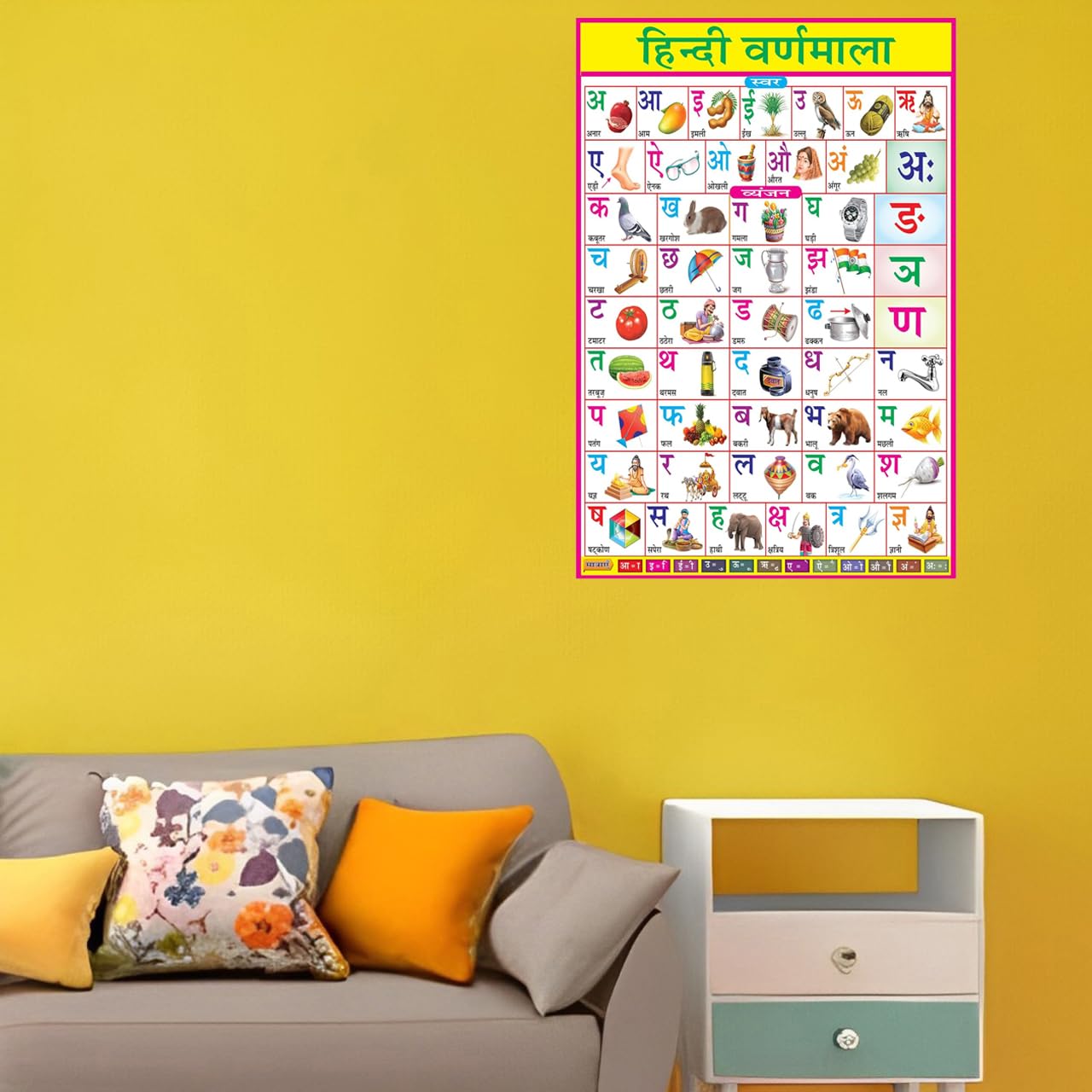 Editone International Hindi Varnmala Chart for Kids, Early Learning ...