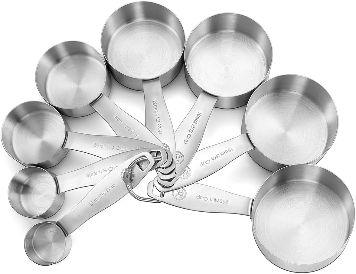 Amazon.com: Chef Pomodoro Stainless Steel Measuring Cup Set, Nested and ...