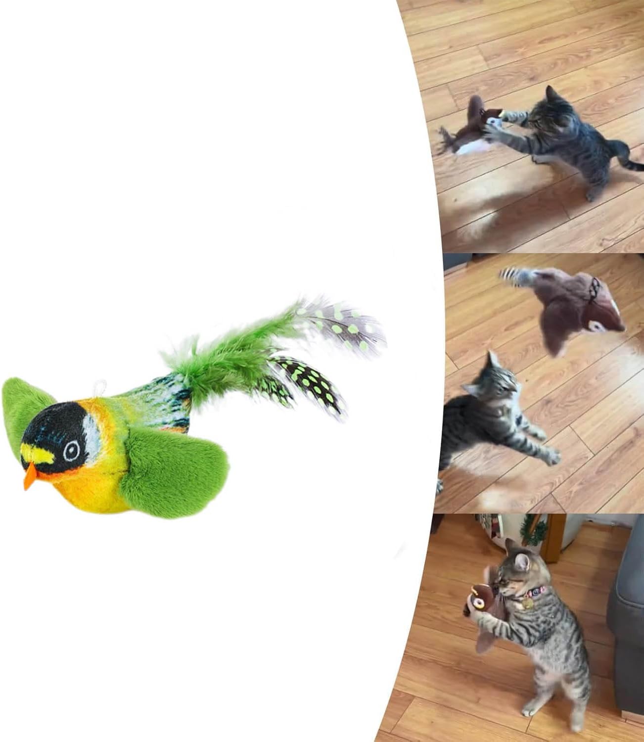 Amazon.com: FlappyChase Interactive Cat Toy, Chirping Bird Cat Toy ...