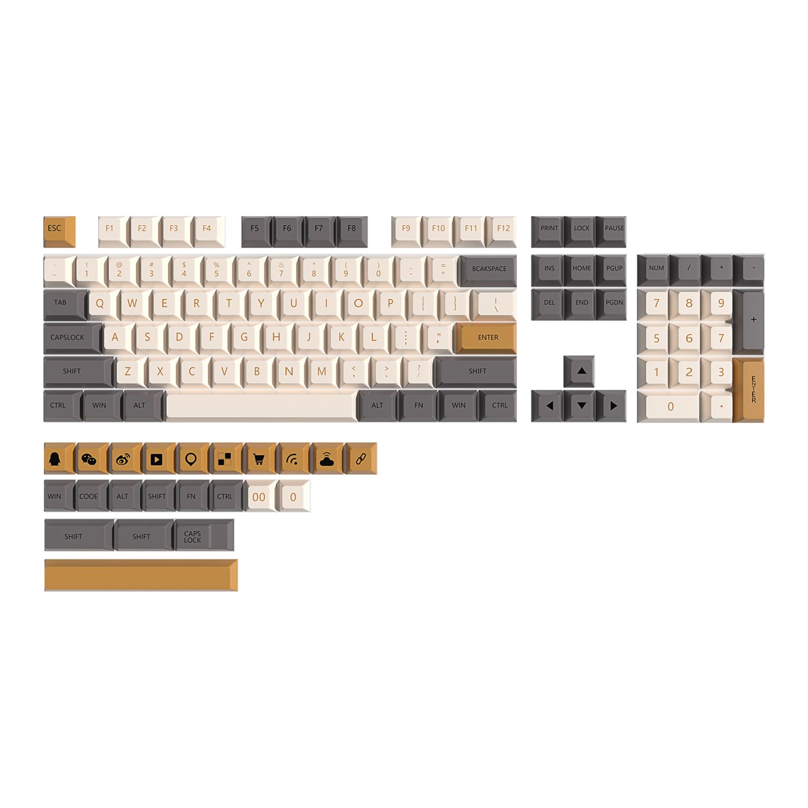 Keycap PBT Standard Dye Sublimation Keycaps 126Keys XDA Profile for ...