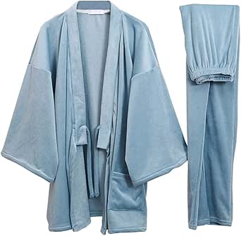 Japanese Robe Island Velvet Dressing Gown Kimono Pajamas Nightgown at Amazon Women’s Clothing store