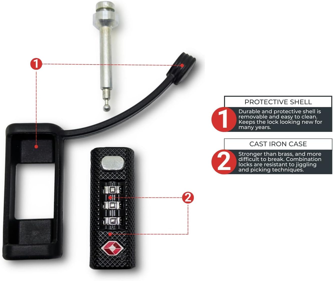 Snapklik.com : TSA Approved Tactical Gun Case Lock Protective Rubber ...