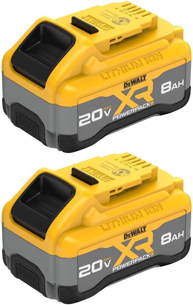 Amazon.com: DEWALT 20V MAX XR 8Ah POWERPACK Lithium Ion Battery, 2-Pack (DCB2108-2) : Tools ...