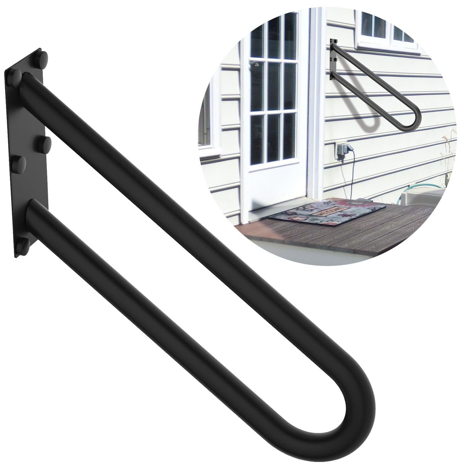 Snapklik.com : 20 Inch Stair Handrails For 1-3 Step, Stainless Steel ...