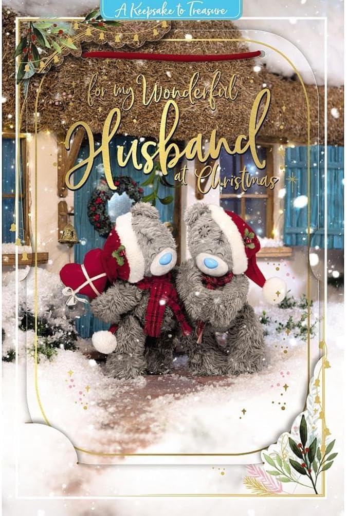 Extra Large Husband Christmas Card, Cute Xmas Design, 12 x 8 inches, 8 ...