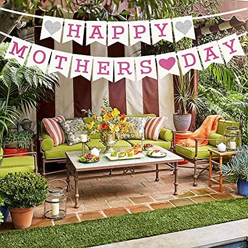 Amazon.com: Happy Mothers Day Party Decorations Supplies Pink Glitter ...