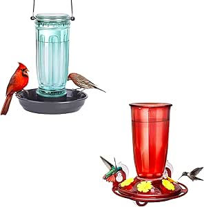 Amazon.com : Kingsyard Bird Water Feeder, 16 Oz Glass Bird Water ...