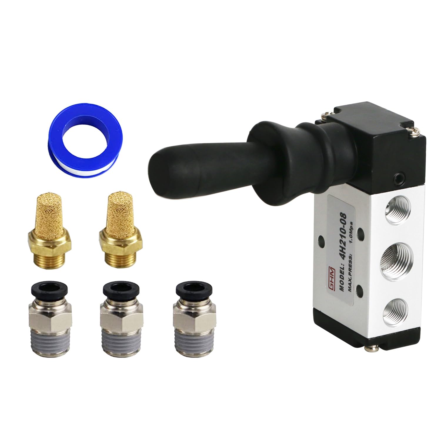 Amazon.com: GHM PNEUMATIC 1/4"NPT 5 Way 2 Postion Lever Operated Valve ...