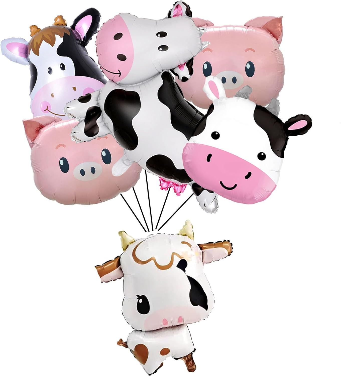 Amazon.com: CSTYWC 6PCS Cow Shaped Foil Mylar Balloon Pig Foil Balloons ...