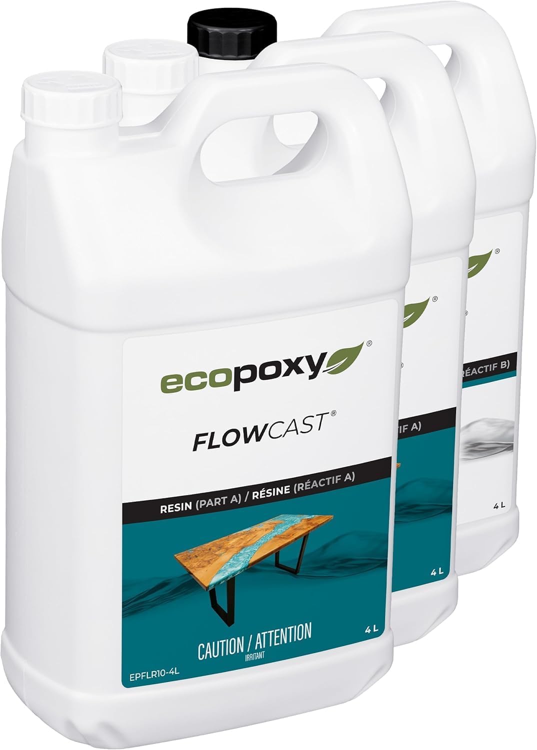 EcoPoxy FlowCast Deep Pour Epoxy Resin Kit - 3.2 Gal / 12L: UV ...
