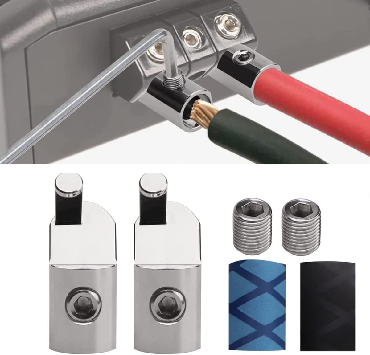 Amazon.com: BILLFARO 2Pcs 1/0 Gauge to 4 Gauge Input Wire Gauge Reducer ...