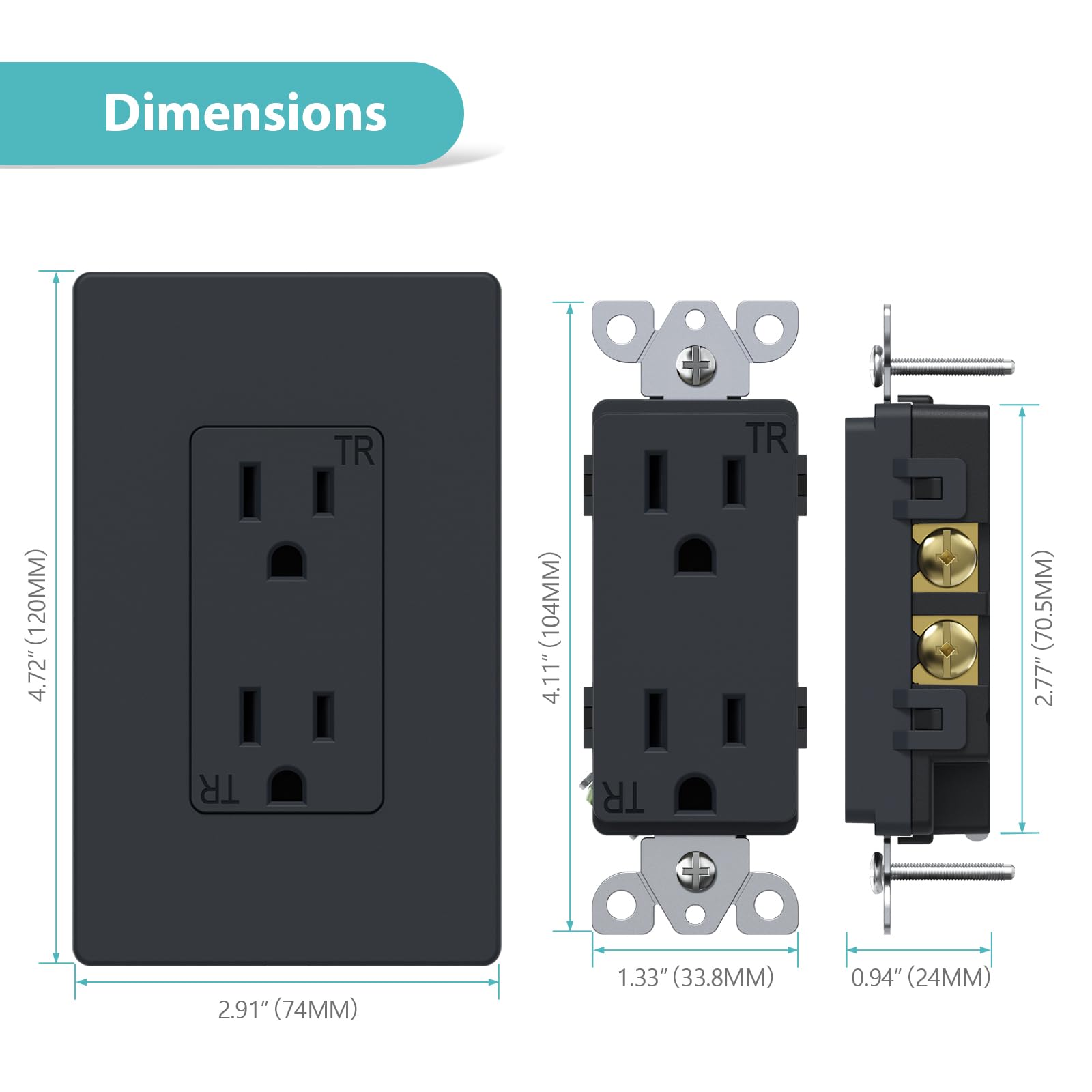 Snapklik.com : 15 Amp Duplex Receptacle Decorator Wall Outlet ...