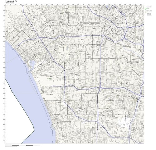 Inglewood, CA ZIP Code Map Not Laminated: Amazon.com: Office Products