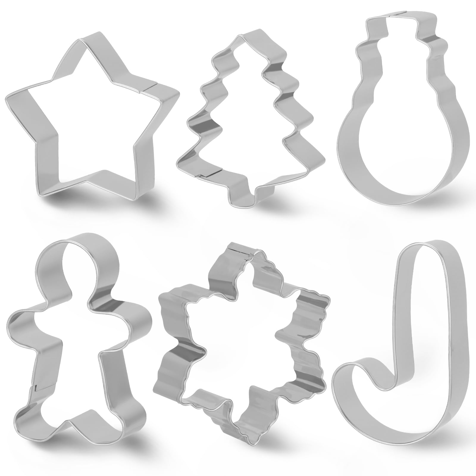 Amazon.com: 6 Pcs Metal christmas shapes Cookie Cutter Set ...