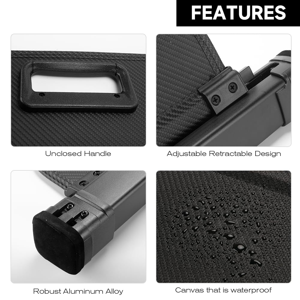 Retractable Cargo Cover Waterproof Non Slip SUV Rear Trunk All Weather ...
