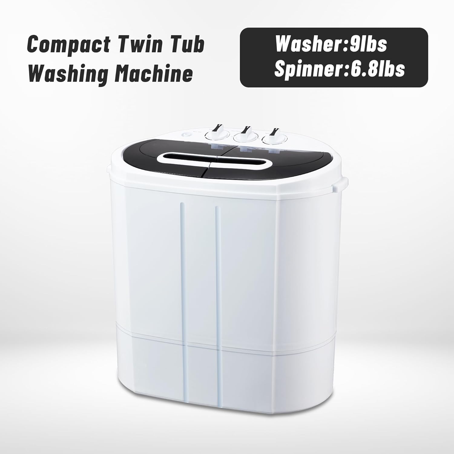 Lavadora portátil compacta de doble tina, mini lavadora, lavadora (9 ...